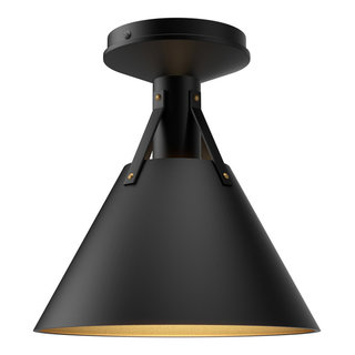 Archer ceiling mount,Matte Black D9-1/2" x H10" - Transitional - Flush ...