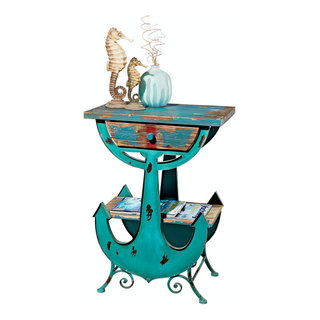 Anchors Aweigh Coastal Side Table - Beach Style - Outdoor Side Tables ...
