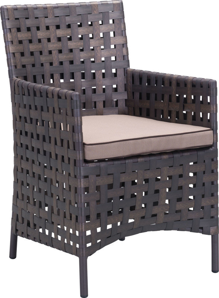 Zuo Modern Pinery 703790 Outdoor Dining Chairs, Brown and Beige, Set of ...