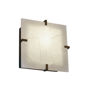 3Form Clips 12" Square Flush-Mount, Bronze, Fossil Leaf - Transitional ...