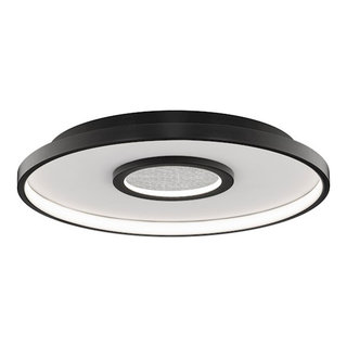 dweLED Pinpoint 16" LED Modern Flush Mount 2700K, Black, FM-37416-27-BK ...