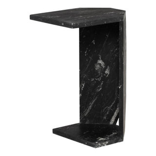Soleil Black Marble Side Table - Contemporary - Side Tables And End ...