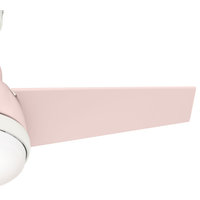 Hunter 36" Valda Ceiling Fan, Blush Pink With LED Light and Handheld ...