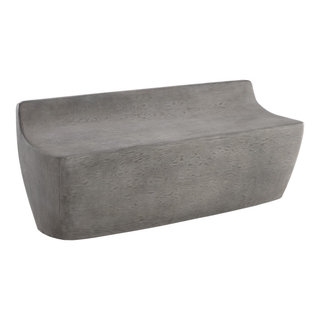 Ledger Bench, Ash Grey Wood Look - Transitional - Accent And Storage ...