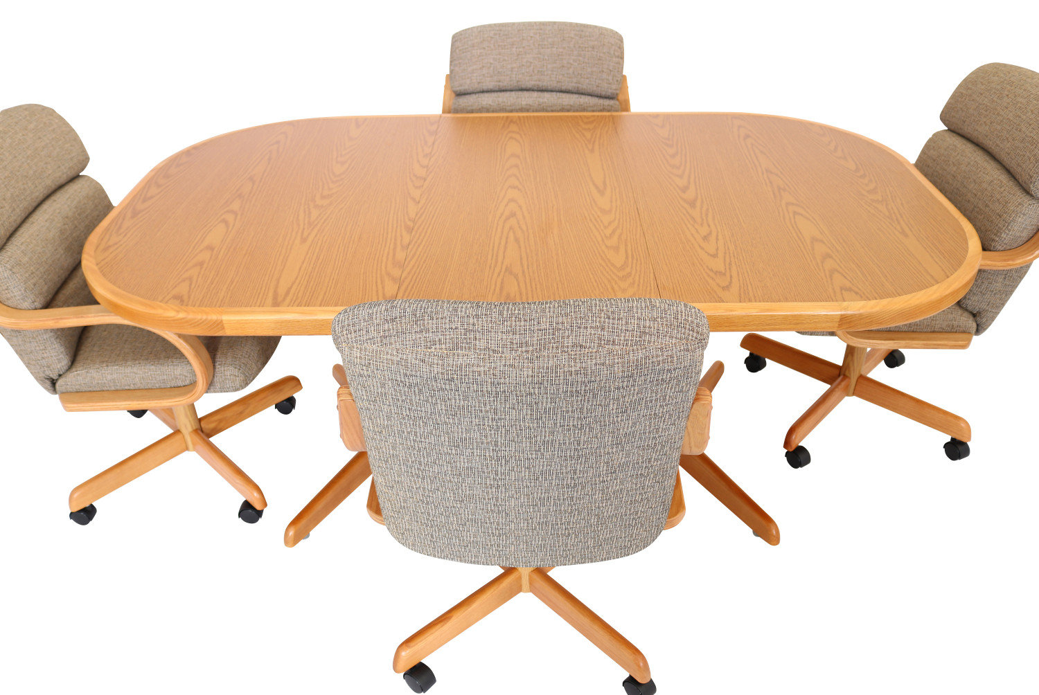 5-Piece 42x[54/72] Caster Dining Set Laminate Table Top & Pewter Caster ...