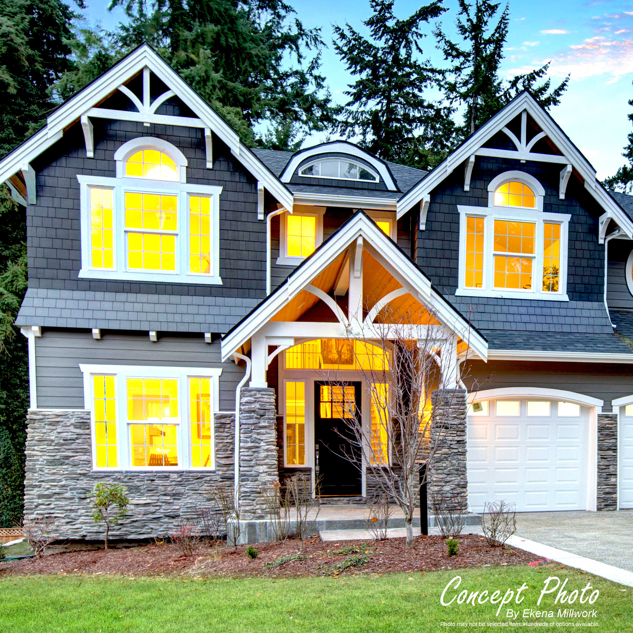 Ericson Architectural Grade PVC Gable Bracket, 72"Wx36"H (12/12 Pitch ...