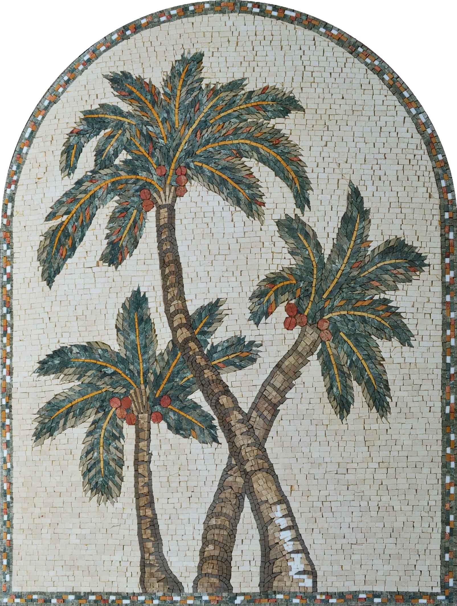 Mosaic Tile Patterns, Leaf of Palm Trees, 44"x59" - Tropical - Tile ...