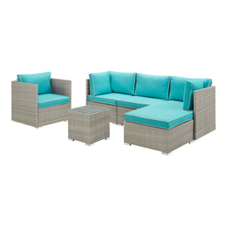 Repose 6-Piece Outdoor Sectional Set - Tropical - Outdoor Lounge Sets ...