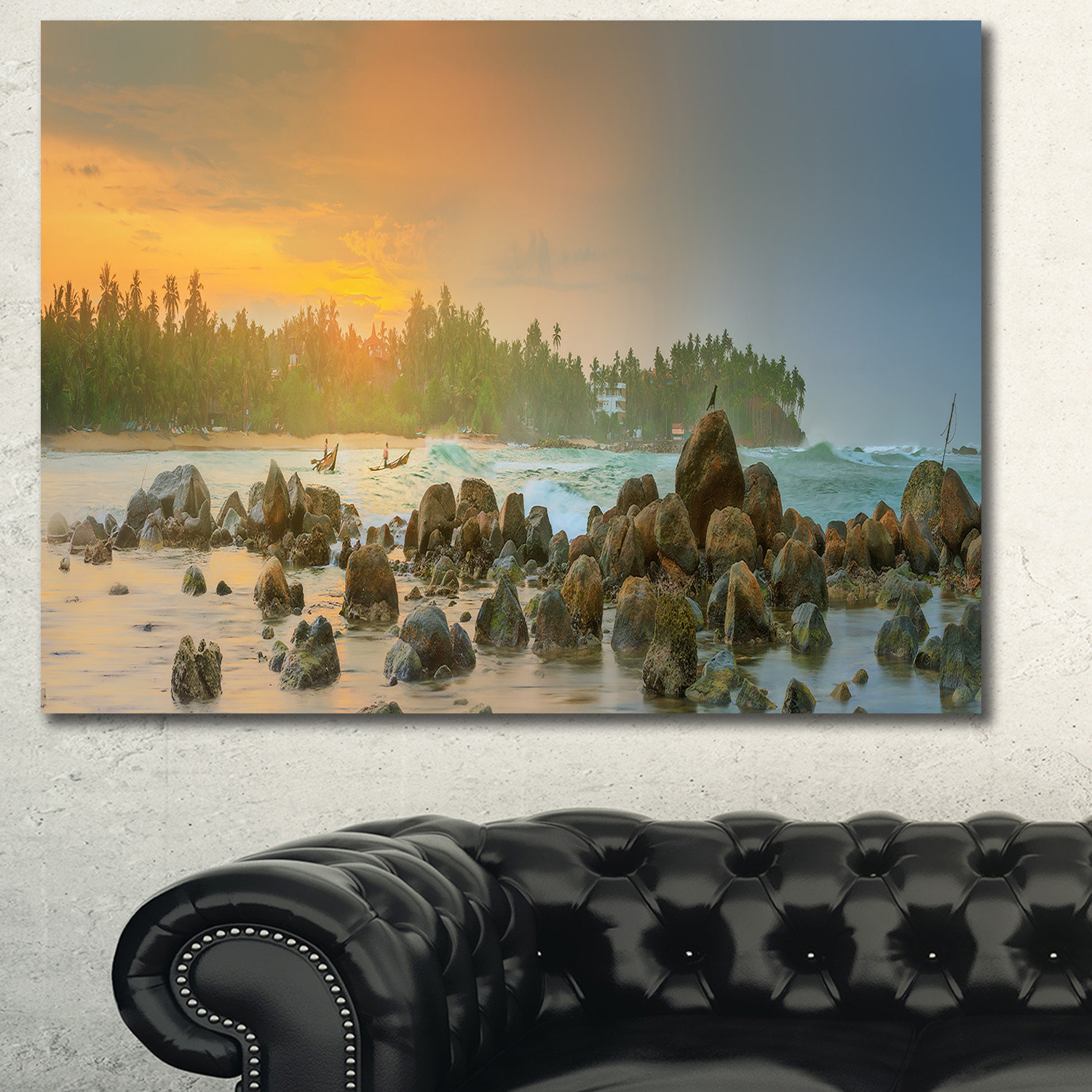 Untouched Tropical Beach Panorama, Landscape Canvas Art Print, 60x40 ...