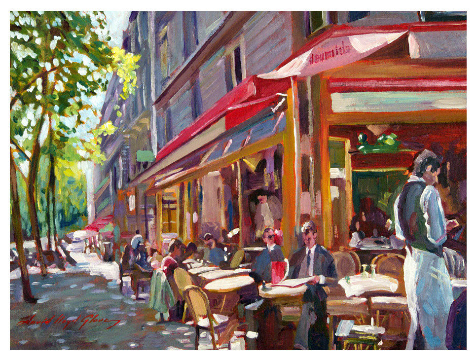 'Paris Cafe' Canvas Art by David Lloyd Glover, 24" x 32" - Traditional ...