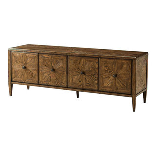Oak Parquetry Media Cabinet Dark - Transitional - Media Cabinets - by ...