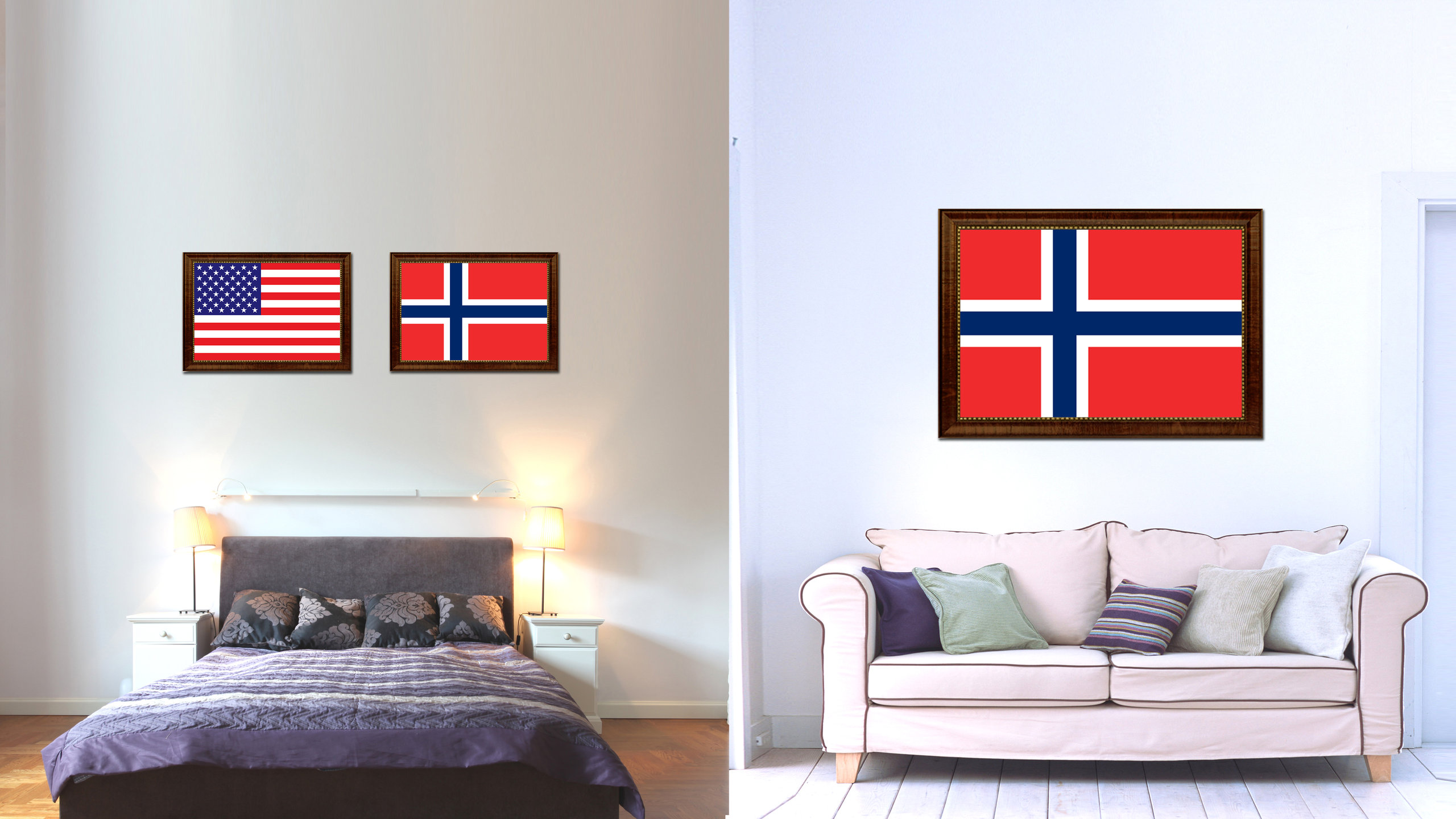 Norway Country Flag Canvas Print, 15"x21", 19"x27" - Traditional ...