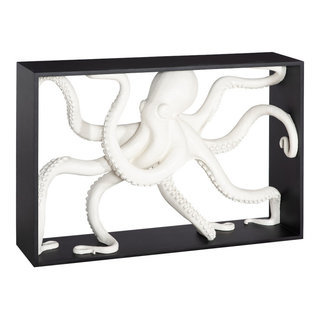 Octo Framed Console Table, Wood Frame, White - Beach Style - Console ...