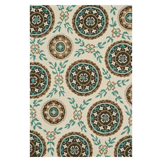 Loloi Summerton Srs08 Ivory / Teal Hooked Area Rugs, 2'-3" X 3'-9 ...