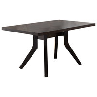 Dining Table With Wooden Top and Angled Legs, Brown - Transitional ...