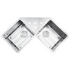 Ruvati RVH8400 Undermount Corner Kitchen Sink 16 Gauge 44" Double Bowl ...