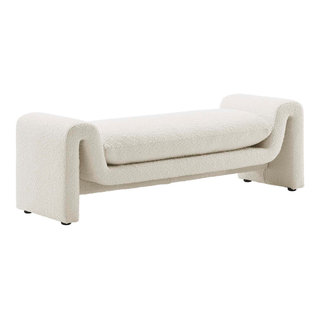 MODWAY Waverly Boucle Fabric Bench - Transitional - Upholstered Benches ...