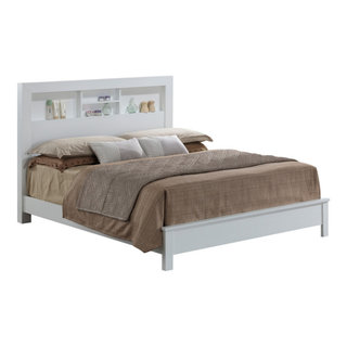 Burlington Queen Platform Bed With Storage Shelves - Transitional ...