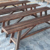 Dark Teak Dakota Bench - Rustic - Outdoor Benches - by Design Mix ...