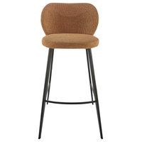 Markus Bar Stool, Rust Fabric With Black Legs Set of 1 - Midcentury ...