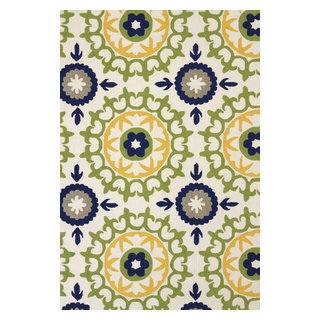 HomeRoots 60" x 90" Apple Green Olefin Area Rug, 60" x 90" x 0.47 ...