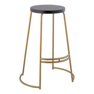 Hula Modern Designer Iron Curved Backless Bar Stool - Contemporary - Bar Stools And Counter ...