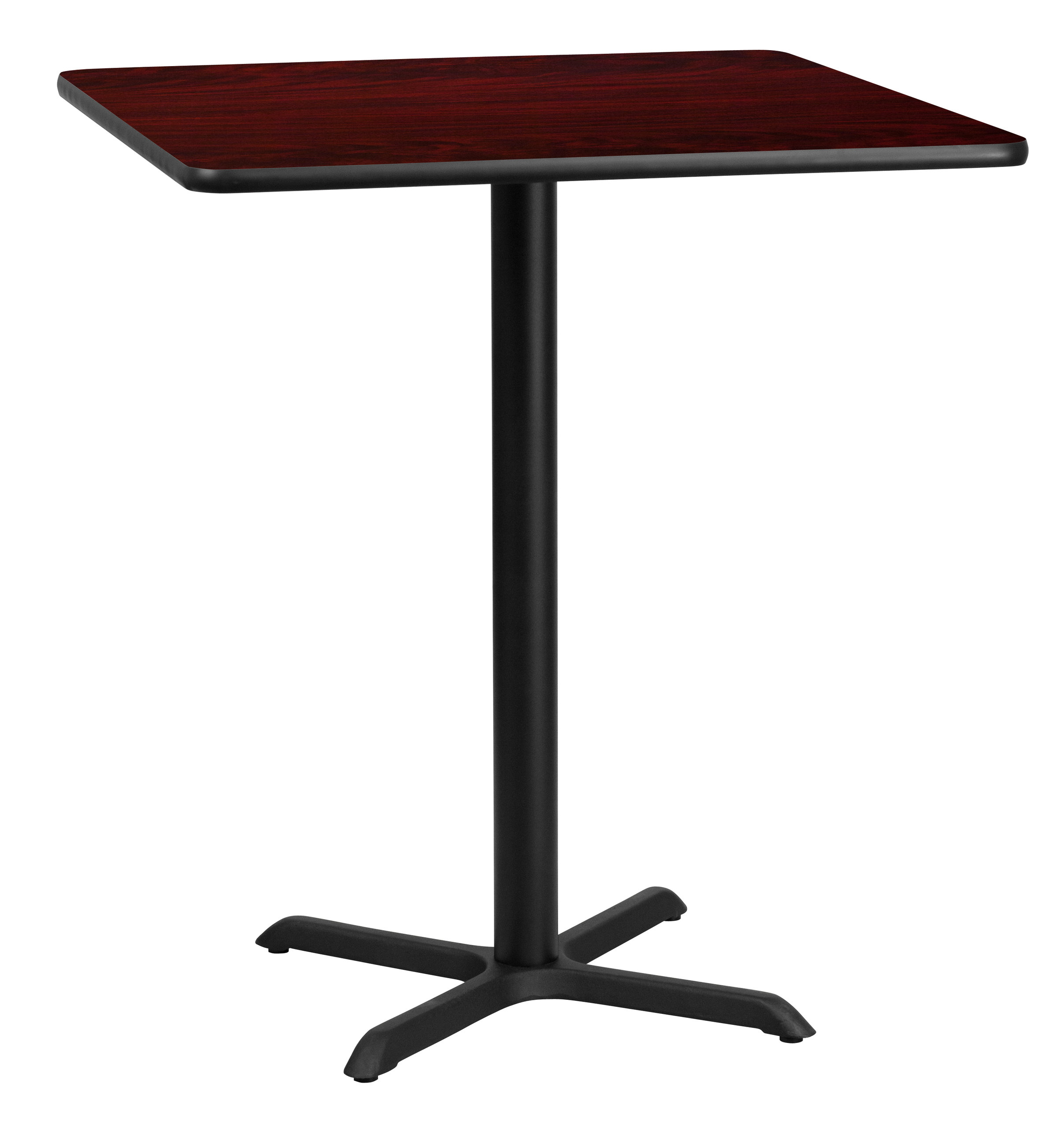 36'' Square Mahogany Laminate Table Top with 30'' x 30'' Bar Height ...