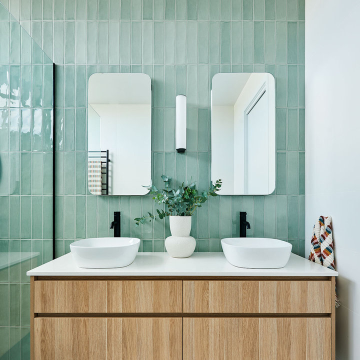 75 Beautiful Bathroom with Green Tile Ideas & Designs - February 2025 ...