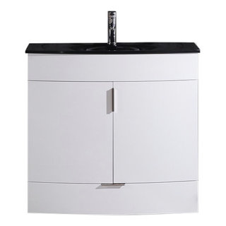 36" White Bathroom Vanity, PVC - Modern - Bathroom Vanities And Sink ...