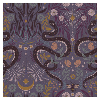 Mystic Serpent Plum Peel and Stick Wallpaper - Modern - Wallpaper - by ...