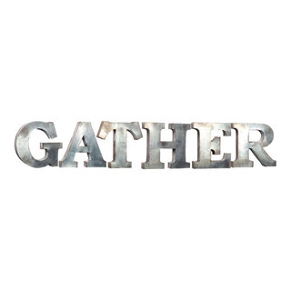 Large Decorative Tin Word - GATHER, 1.25" D x 7" H - Contemporary ...
