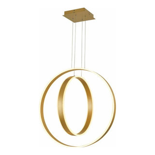 Thumprints Aria 2-Light 32" Pendant, Brushed Gold, FT-T1003-BG - Modern ...