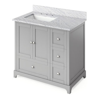 Addington Modern Grey 36" Single Bowl Left Offset Vanity - Modern ...