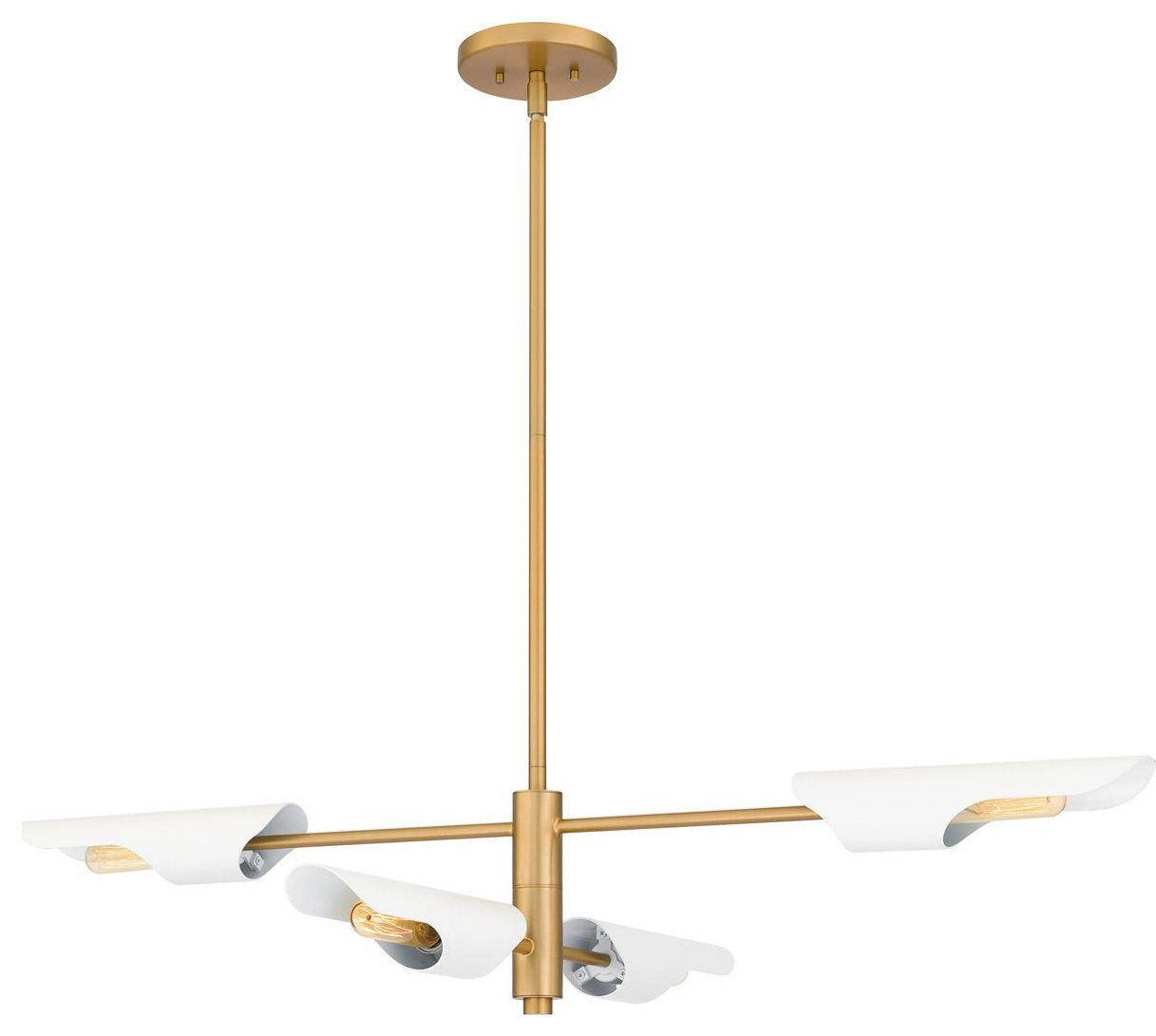 Leoni 4 Light Island Light, Brushed Weathered Brass - Transitional ...