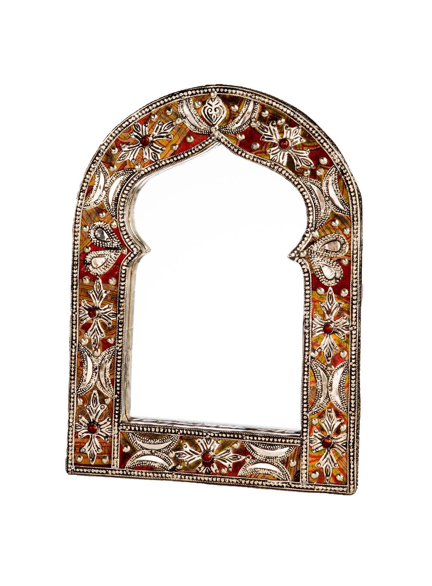 13" Keyhole Arch Leather Mirror - Mediterranean - Wall Mirrors - by ...