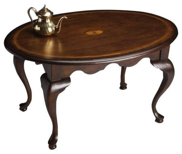 Beaumont Lane Oval Coffee Table in Plantation Cherry - Traditional ...