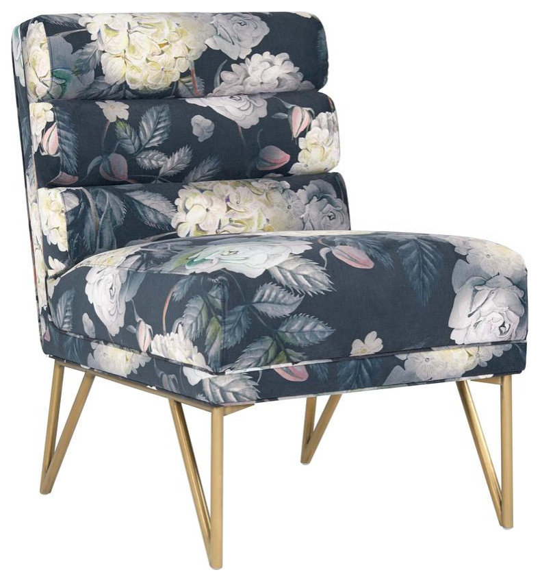 Kelly Floral Velvet Chair - Contemporary - Accent Chests And Cabinets ...