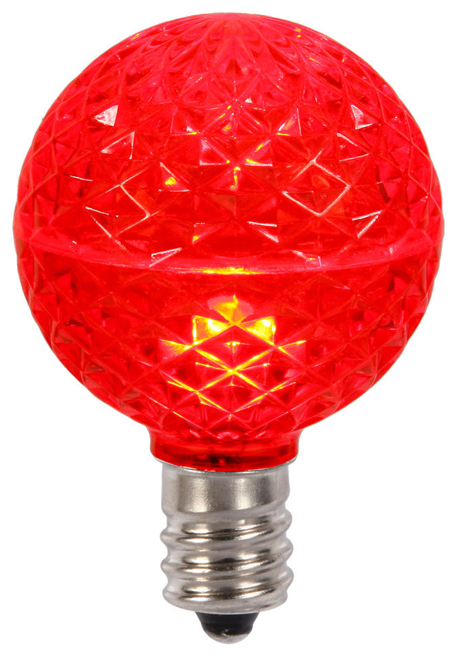 G50 Faceted LED Red Bulb E17 .45W 10/Box - Traditional - Christmas Decorations - by Vickerman ...