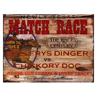 Vintage Horse Race Signs, Custom Rustic Western Wooden Sign ...