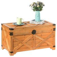 Large Farmhouse Wooden Storage Trunk Chest with Barn Design - Rustic ...