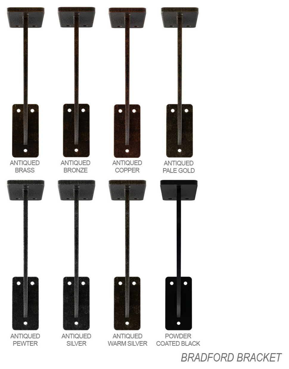 2"x11"x11" Bradford Steel Bracket, Hammered Black, 2"Wx7"Dx7"H ...