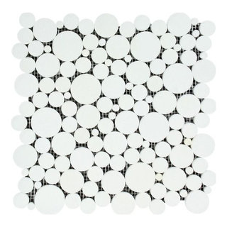 Sample of Thassos White Marble Hon. Bubbles M. Tile - Contemporary ...