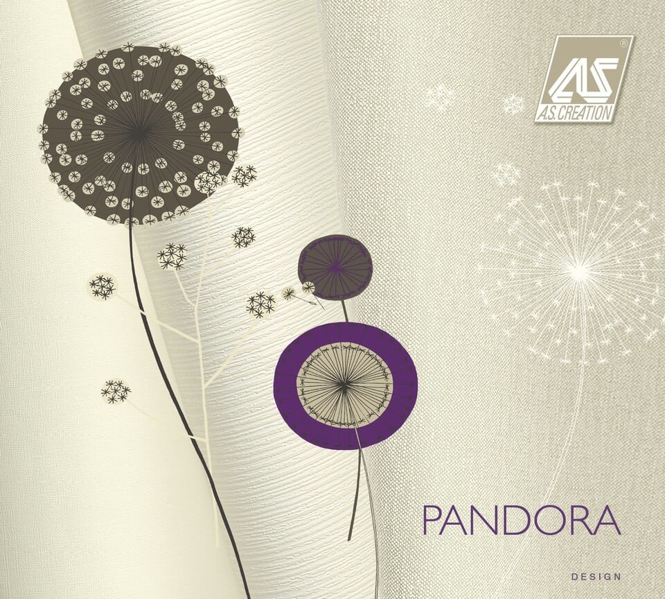 Pandora, Textile Flower Frond Graphic Striped Wallpaper Wall Decor ...