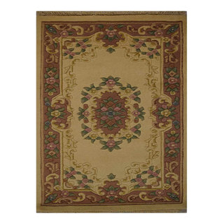 Hand Knotted Aras Wool Area Rug - Oriental | Ivory Rose | Living room ...