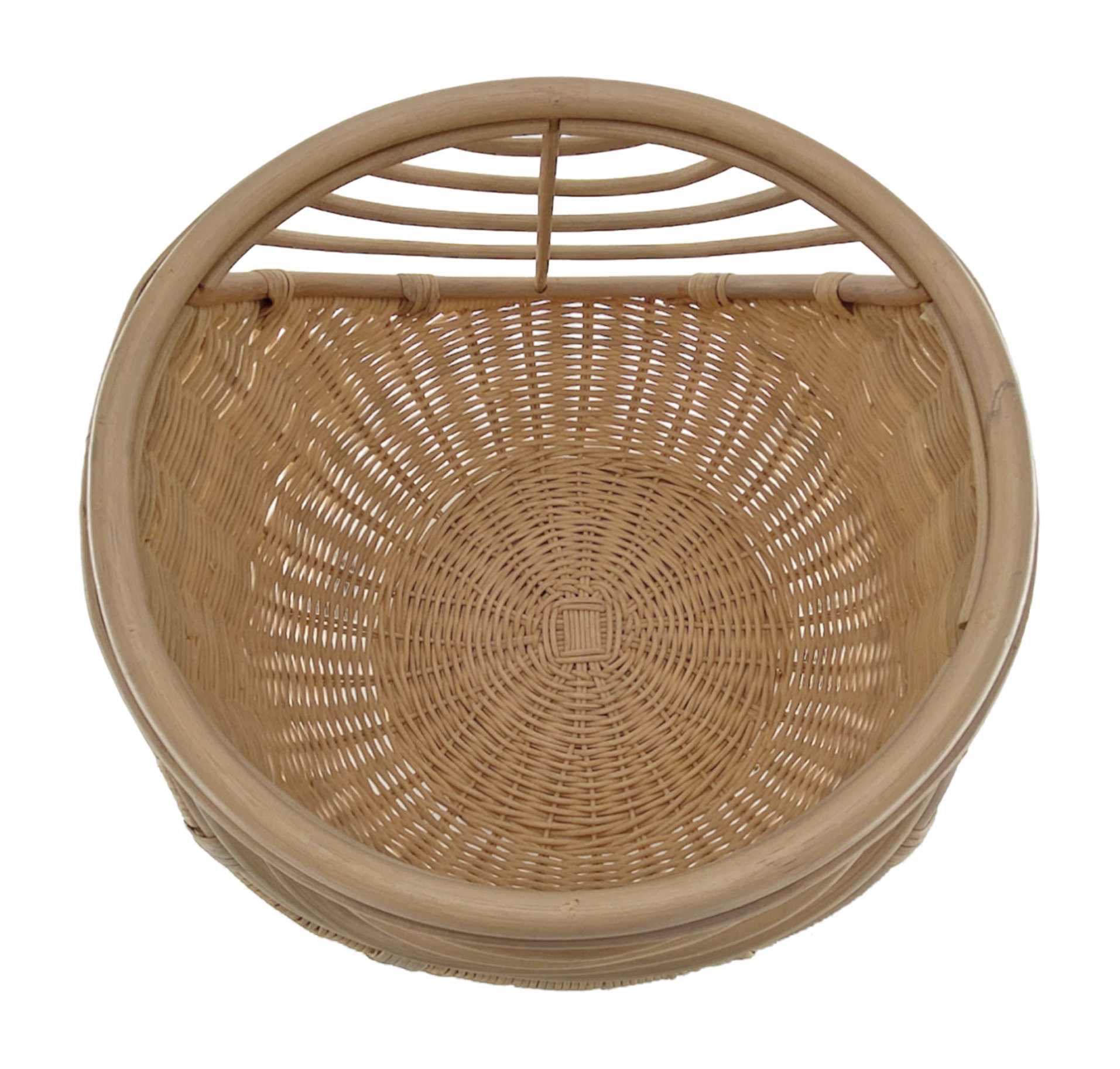 Spider Round Wicker Decorative Storage Basket, Natural - Tropical ...