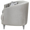 Coaster Avonlea Transitional Velvet Tufted Sloped Arm Sofa in Gray ...
