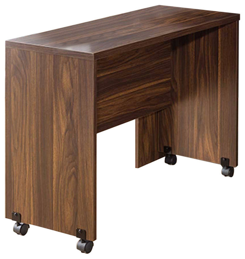 Modern Style Return Table With Wheels, Brown - Transitional - Desks And ...