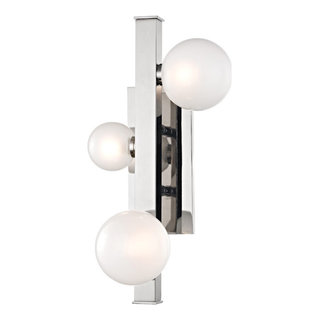 Hudson Valley Mini Hinsdale 3 Light LED Wall Sconce, Polished Nickel ...