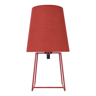 40172-21, 13" Metal Accent Table Lamp, Red Painted - Contemporary ...