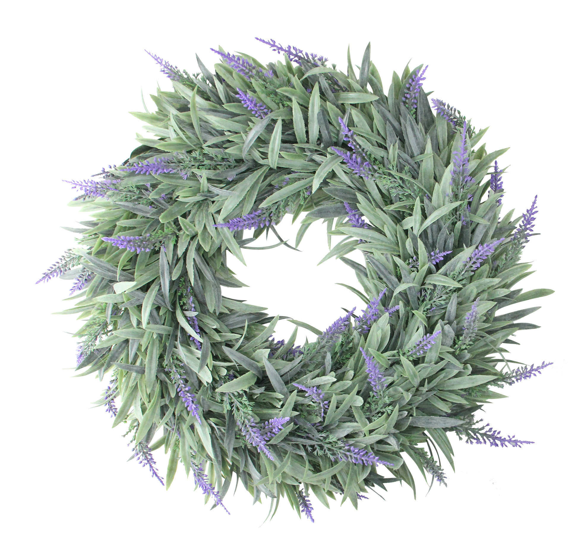14" Artificial Dusty Purple Springtime Wispy Lavender Wreath - Modern ...